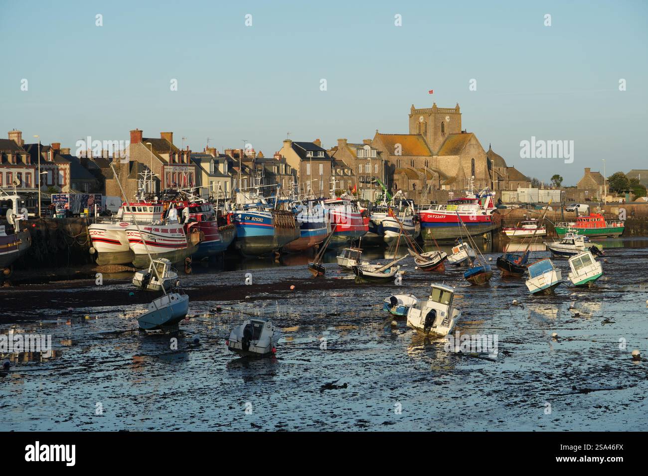 Barfleur harbour a French village on the English Channel, one of the ...