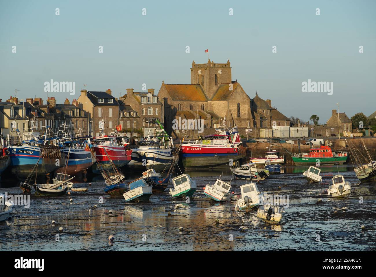 Barfleur harbour a French village on the English Channel, one of the ...
