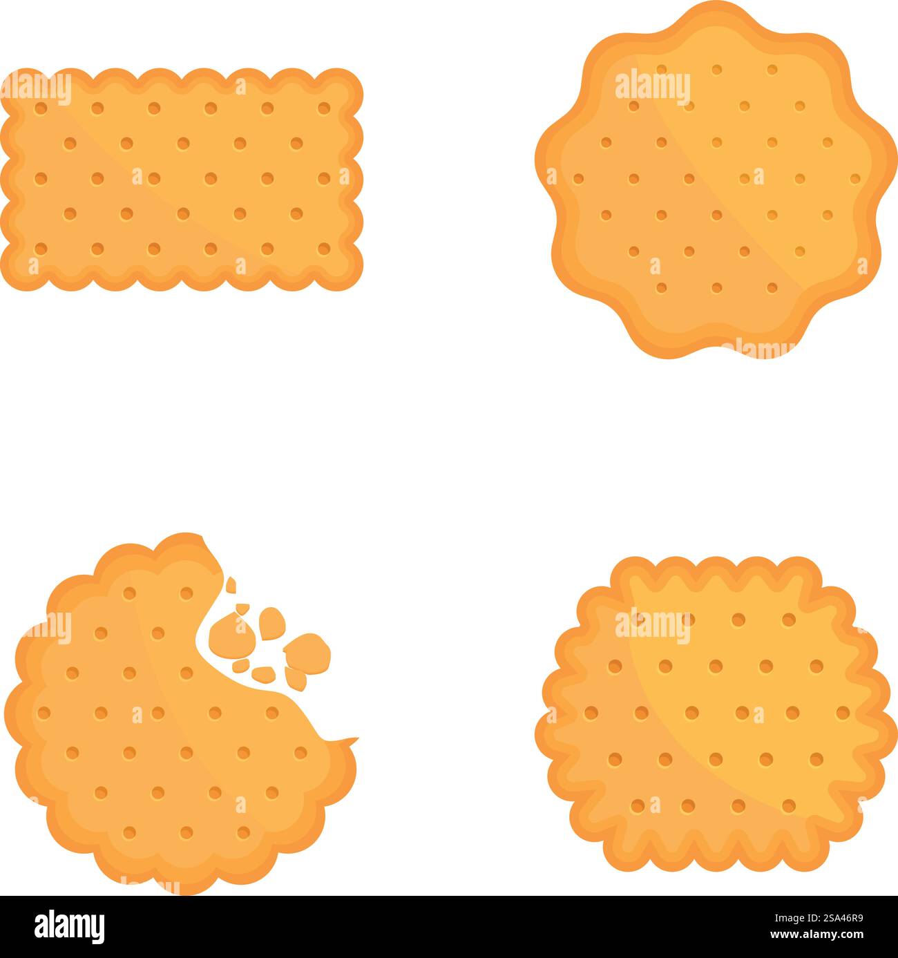 Collection of four different shaped vector biscuits, including one with ...