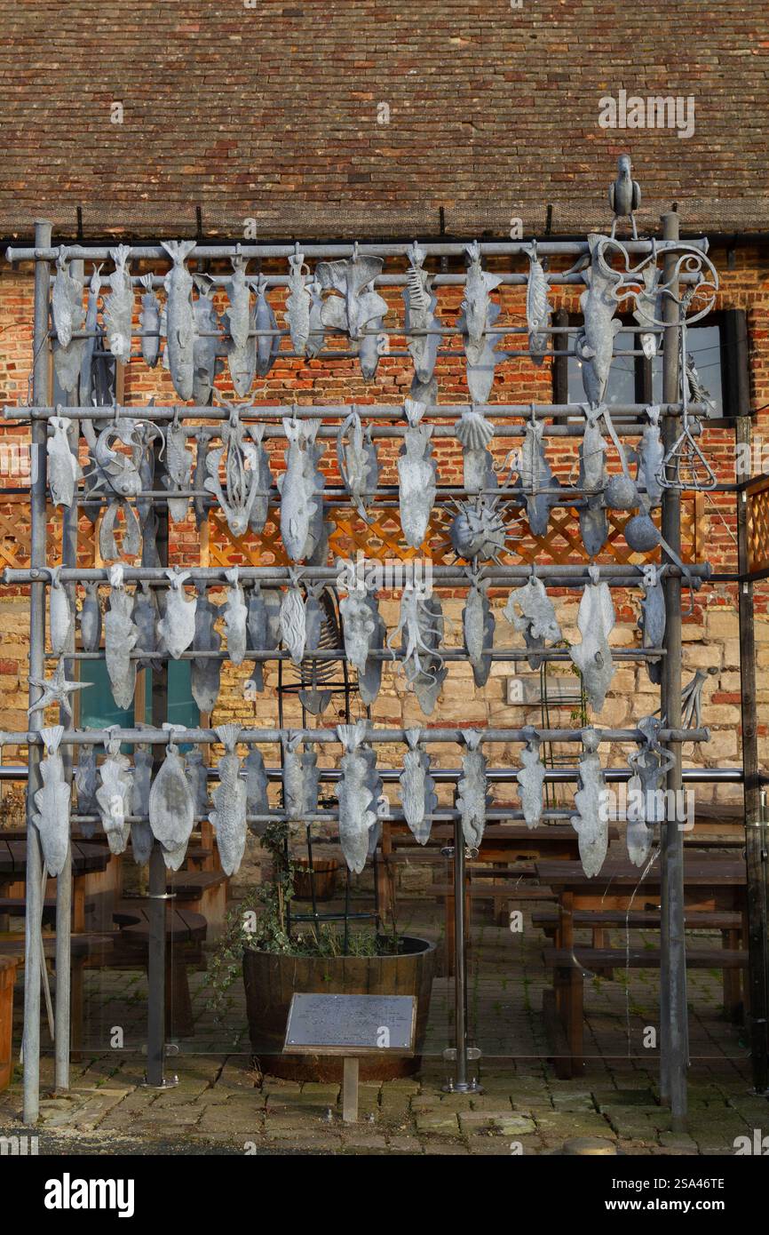 Fish rack sculpture , South Quay, Kings Lynn Stock Photo - Alamy