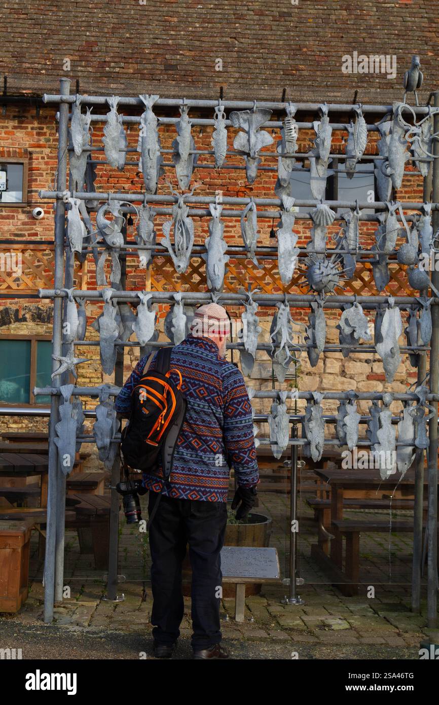 Fish rack sculpture , South Quay, Kings Lynn Stock Photo - Alamy