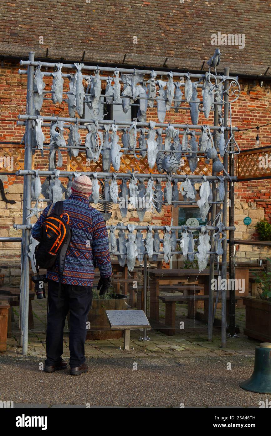 Fish rack sculpture , South Quay, Kings Lynn Stock Photo - Alamy