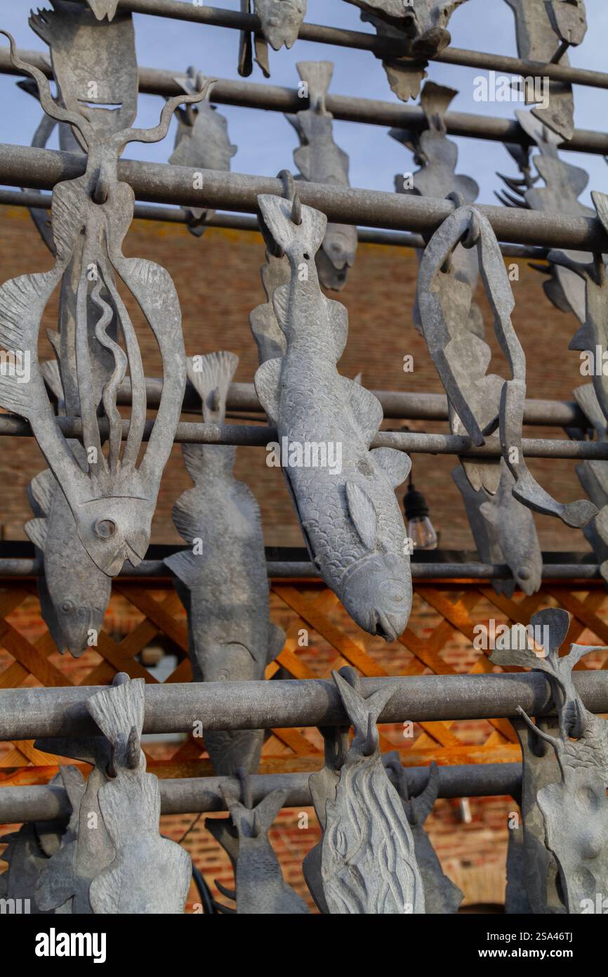 Fish rack sculpture , South Quay, Kings Lynn Stock Photo - Alamy
