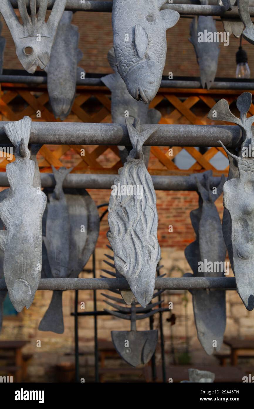 Fish rack sculpture , South Quay, Kings Lynn Stock Photo - Alamy
