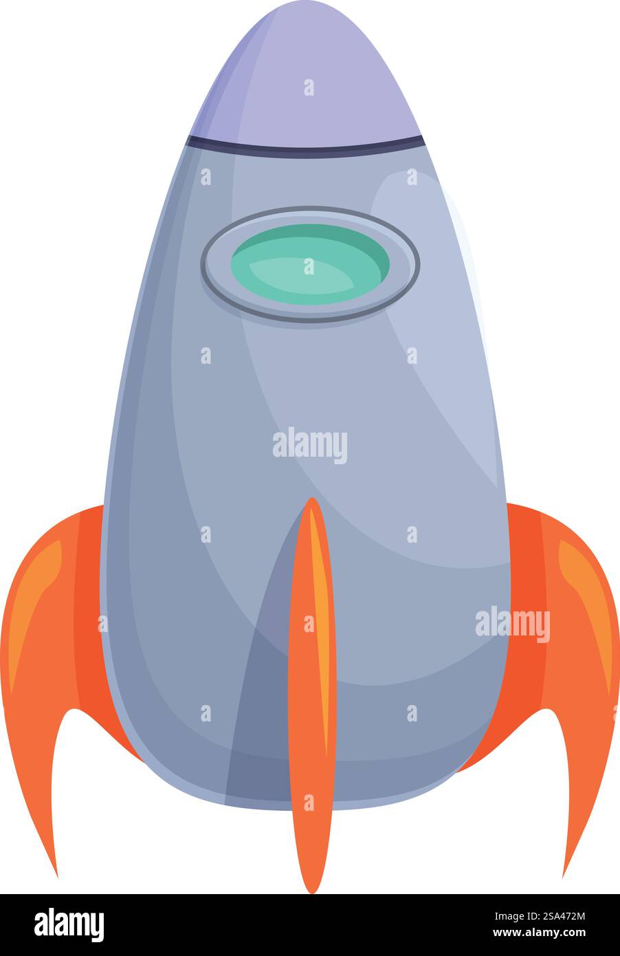 Cartoon spaceship is preparing to launch into the vast expanse of space ...
