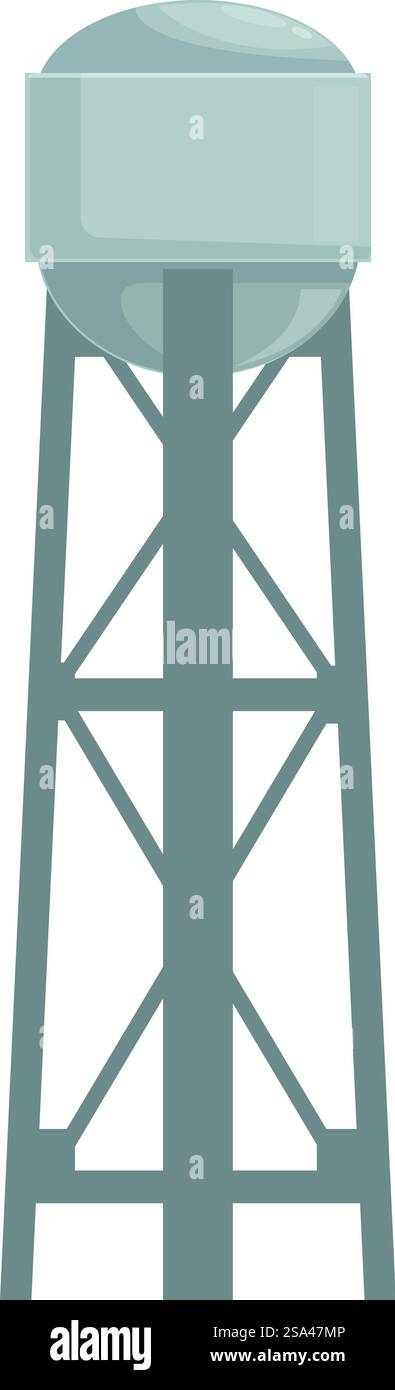 Tall metal water tower standing on a strong structure is providing ...