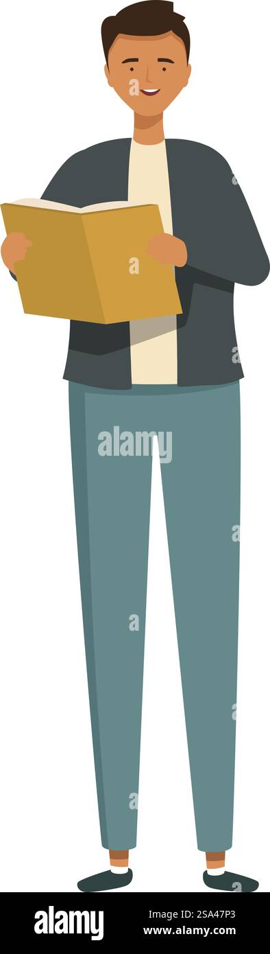 Concentrated relaxed man standing Stock Vector Images - Alamy