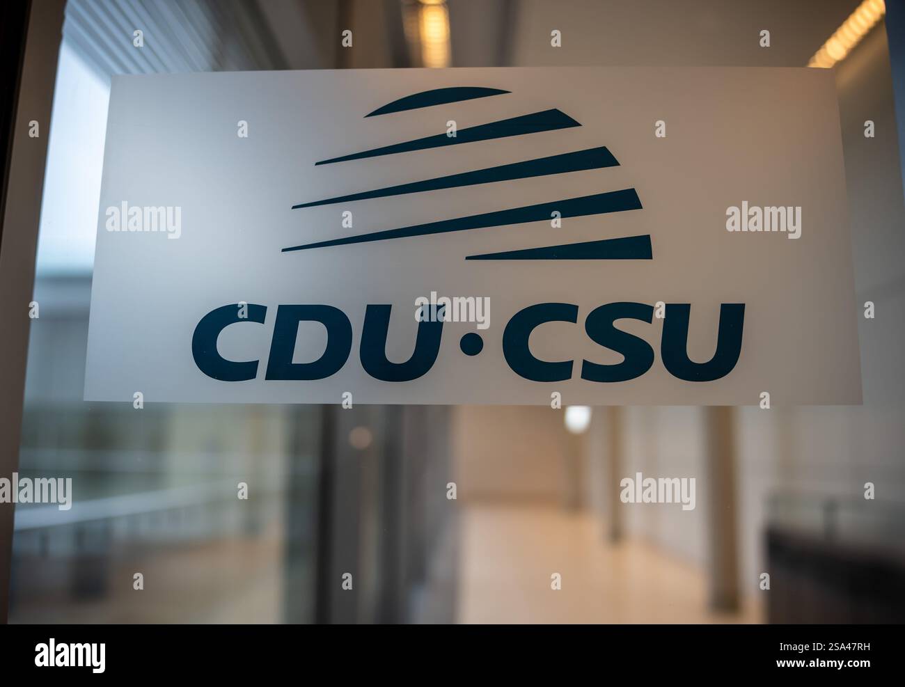 Berlin, Germany. 28th Jan, 2025. The logo of the CDU/CSU parliamentary ...