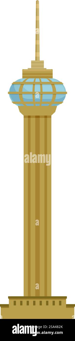 Illustration featuring a modern telecommunication tower with an ...