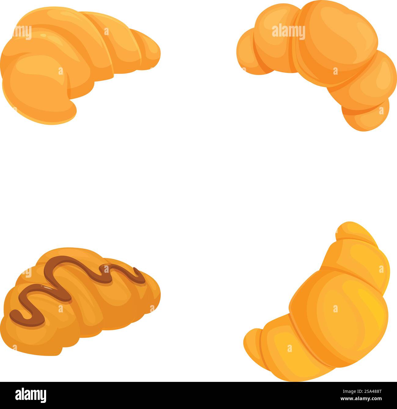 Vector collection of freshly baked croissants hi-res stock photography ...