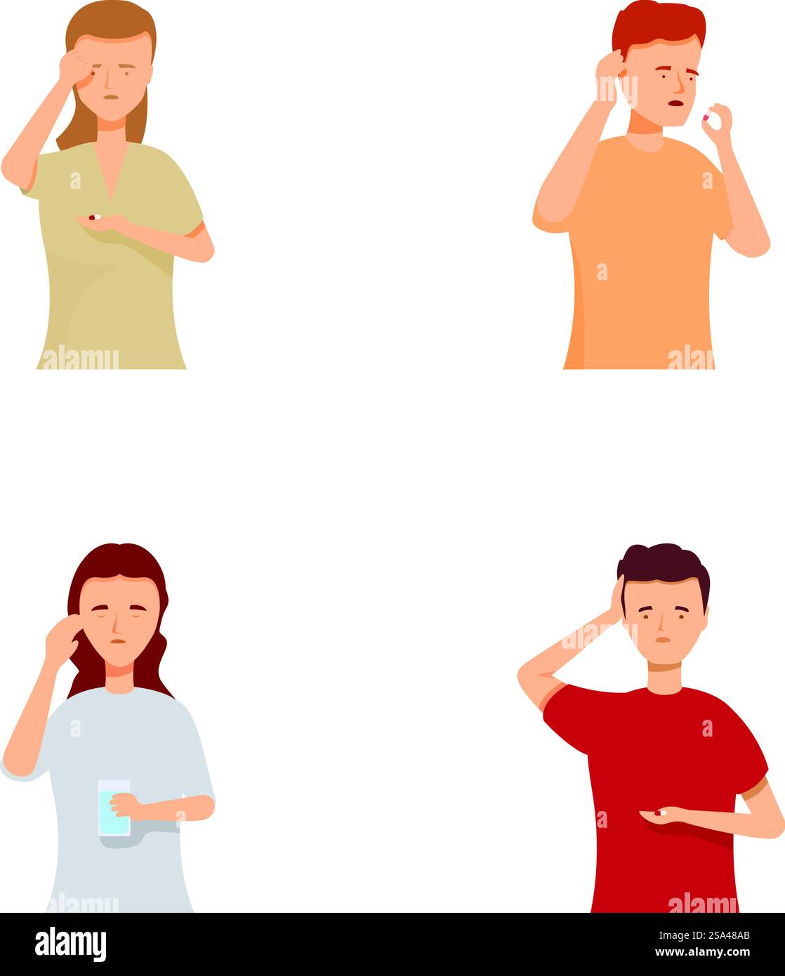 Illustration of four people with puzzled looks, showcasing different ...
