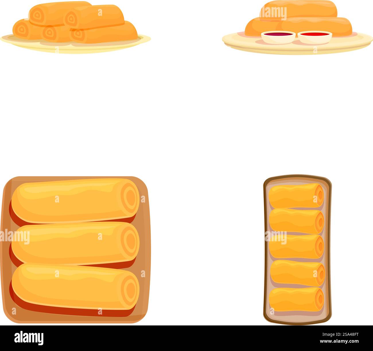 Set of four styled pancake rolls hi-res stock photography and images ...