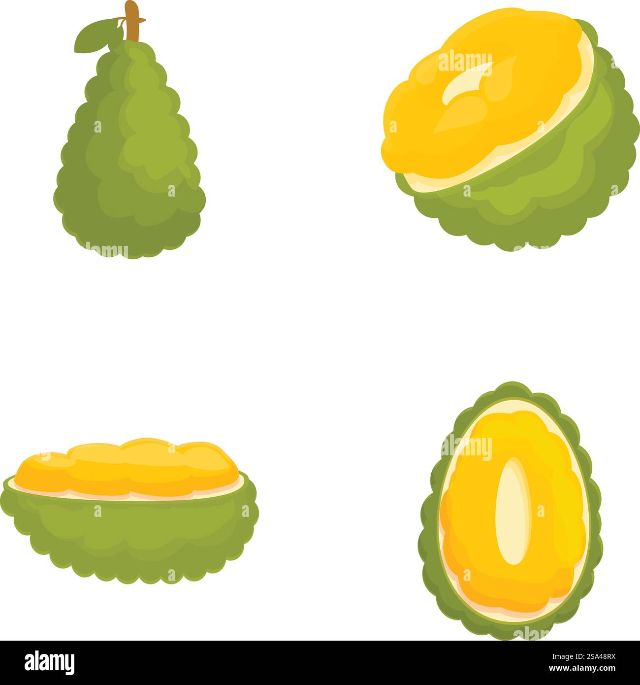 Collection of four vibrant cartoonstyled avocado illustrations isolated ...