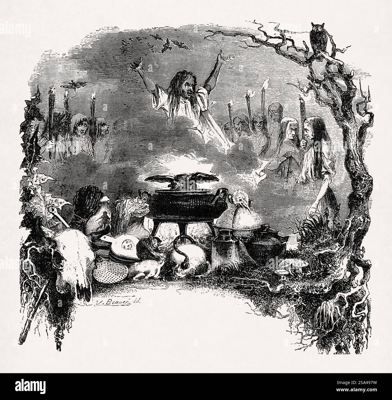 Witches' Sabbath on the legendary island of Blockula by Vivant Beaucé ...