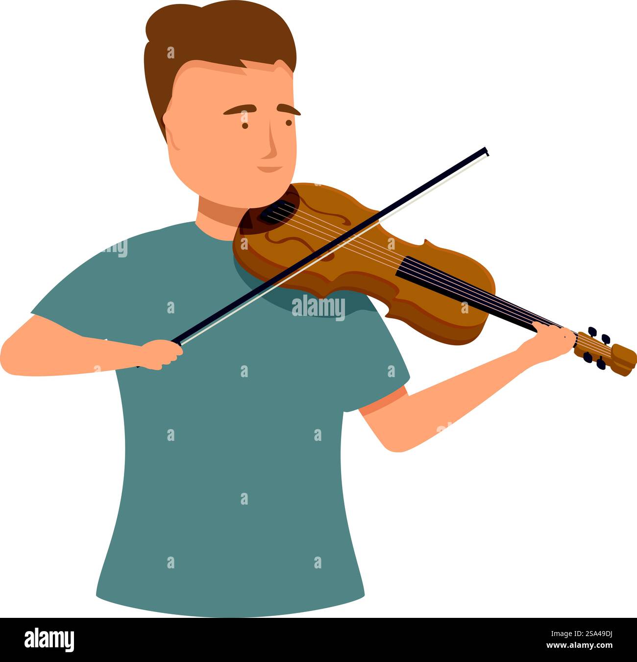 Young man is playing a beautiful melody on his violin hi-res stock ...