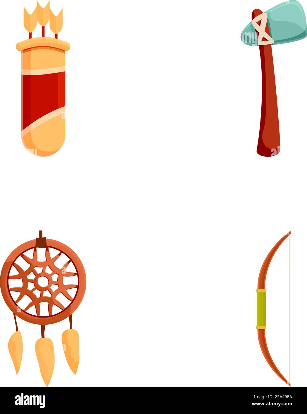 Tribal accessory icons set cartoon vector. Culture and life of ...