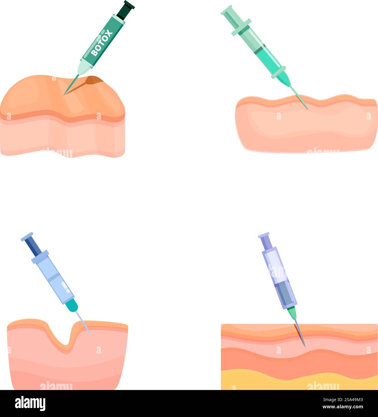 Collection of medical injection illustration set with vector graphics ...