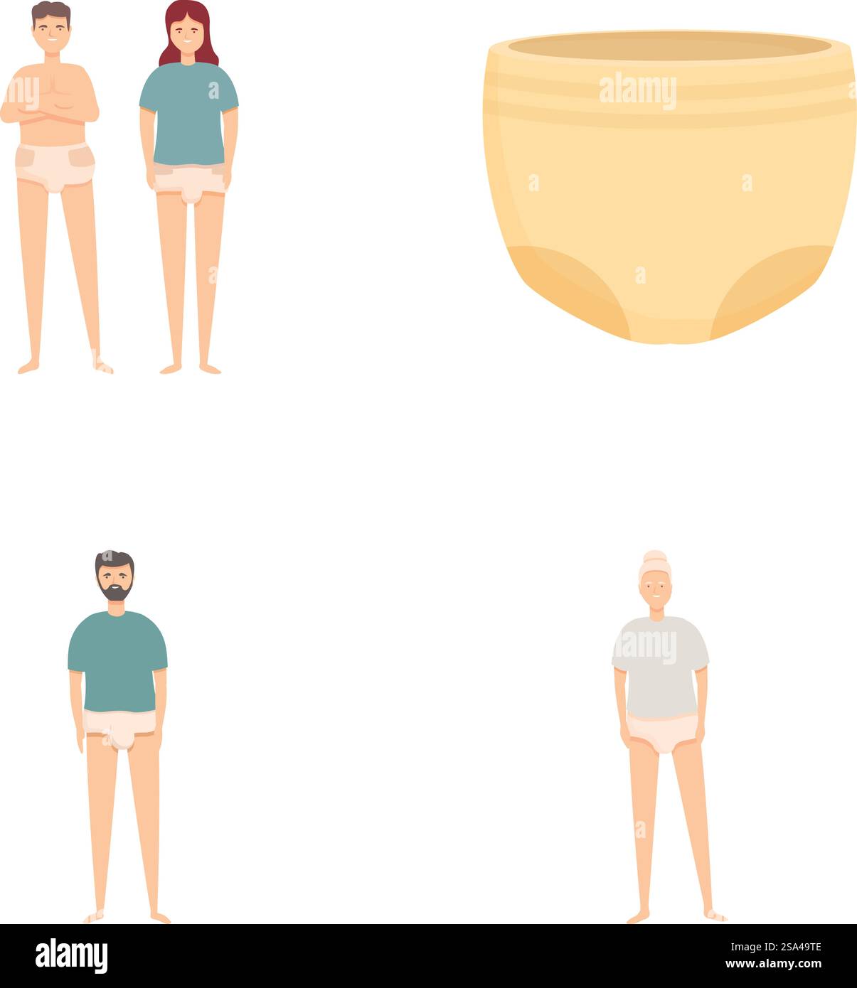 Vector set of minimalistic illustrations featuring diverse characters ...