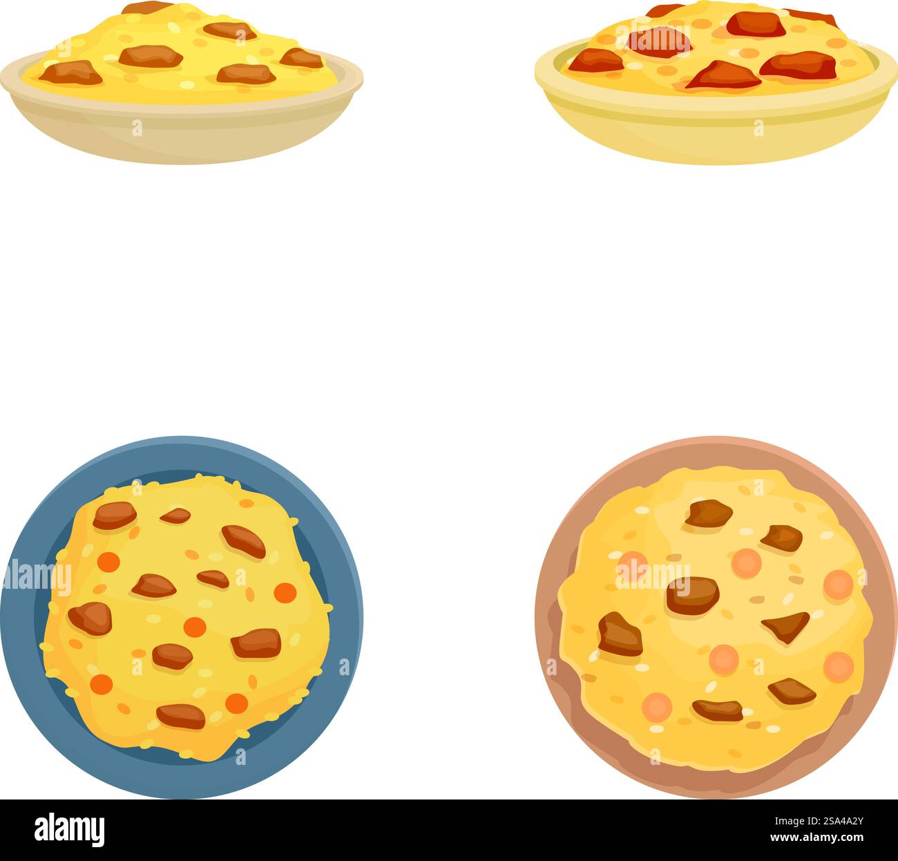 Collection of four vector illustrations featuring various homemade ...