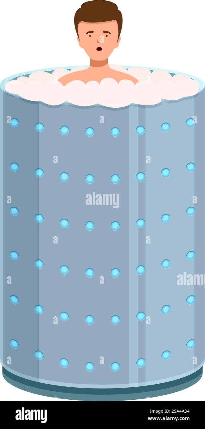 Man is floating in a dark sensory deprivation tank, experiencing a ...