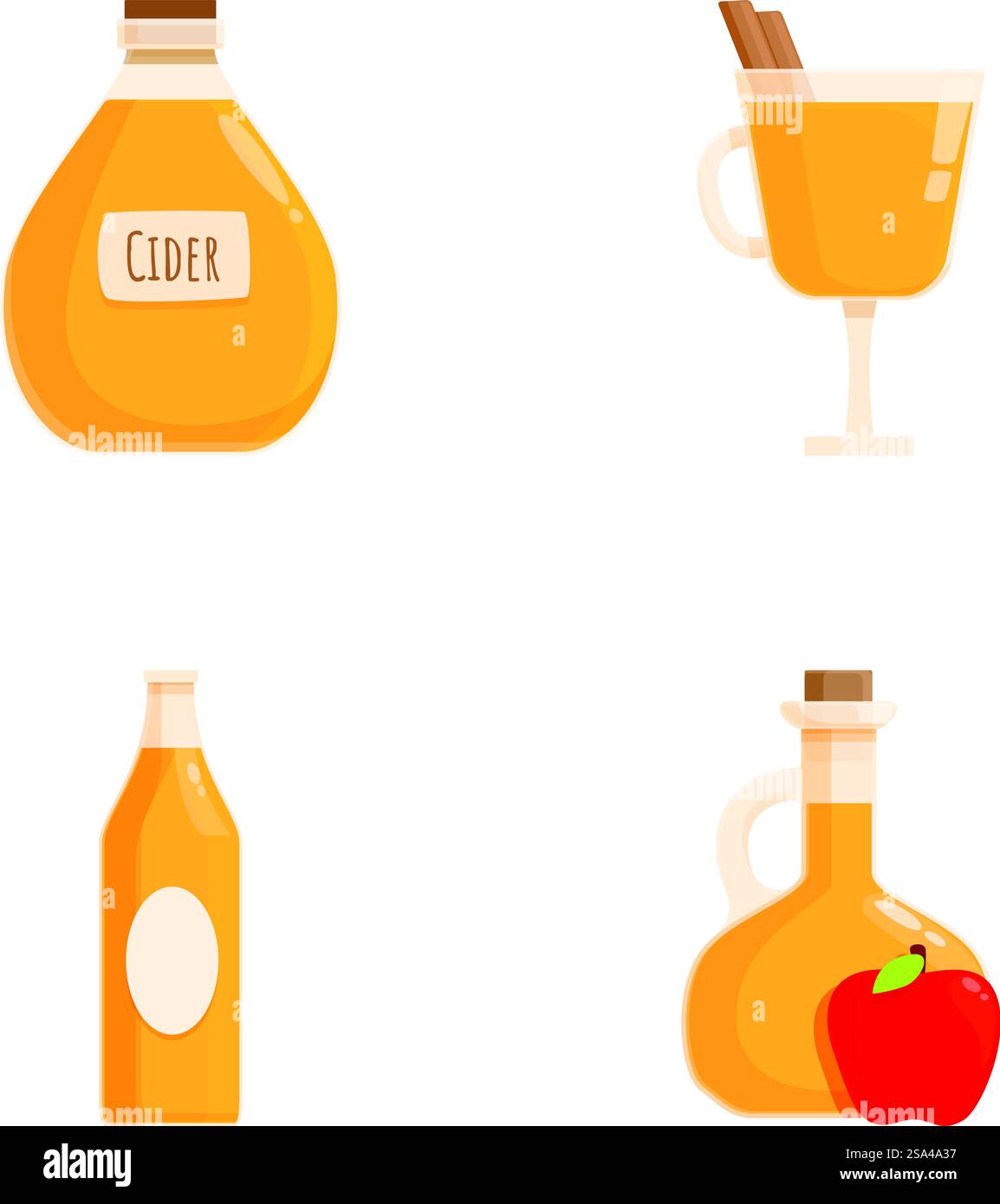 Collection of cider illustrations with a variety of seasonal ...