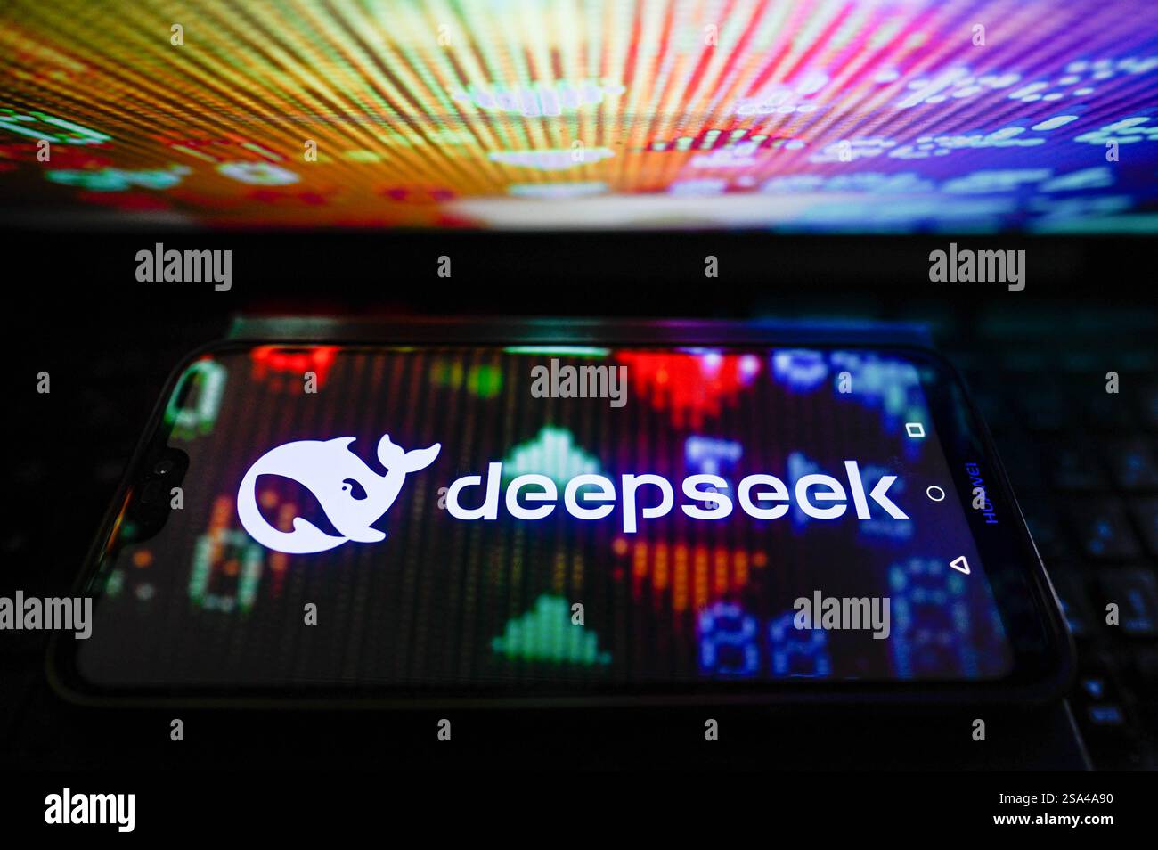 In this photo illustration, the Deepseek logo is displayed on a ...