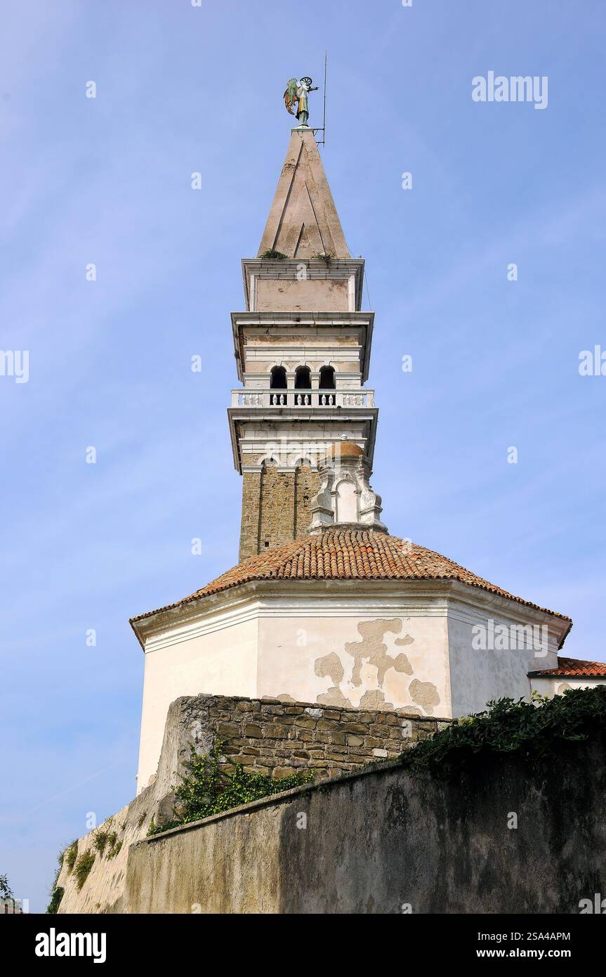St. George's Parish Church, župnijska cerkev sv. Jurija v Piranu, Piran, Slovenia, Europe Stock ...