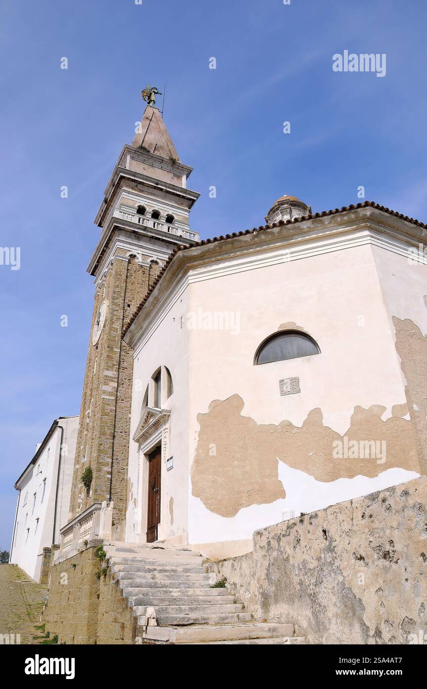 St. George's Parish Church, župnijska cerkev sv. Jurija v Piranu, Piran, Slovenia, Europe Stock ...