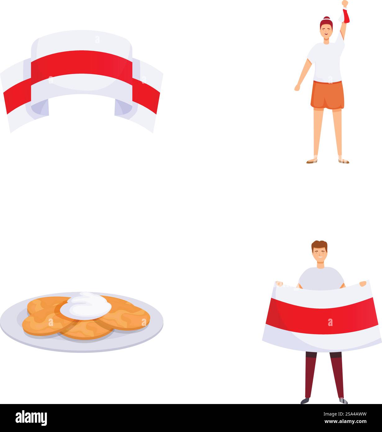 Republic belarus icons set cartoon vector. Old flag of belarus. Travel ...