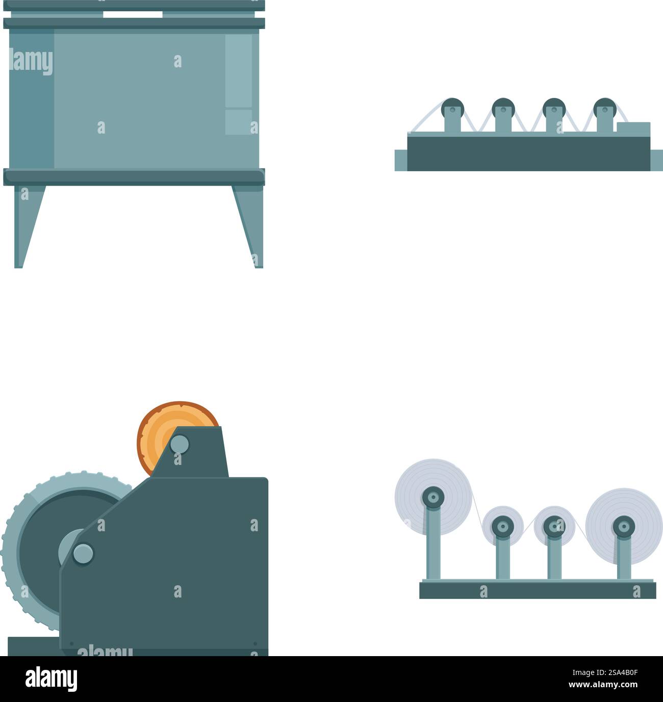 Collection of four vector icons representing different industrial ...