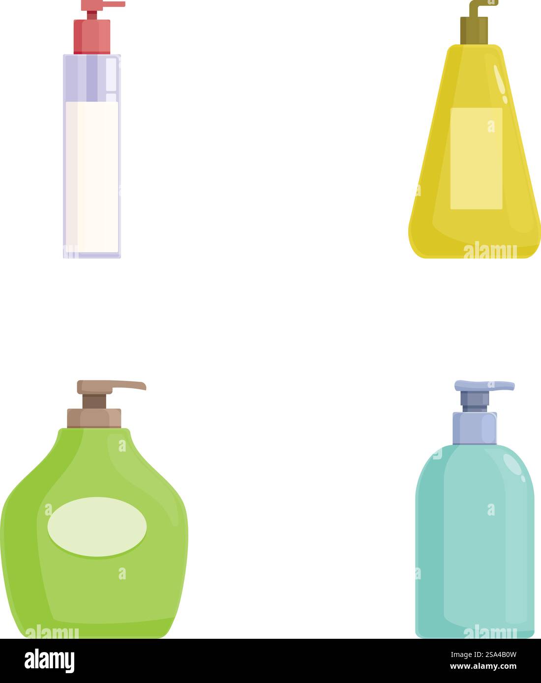 Collection of colorful soap dispenser illustrations in flat design ...