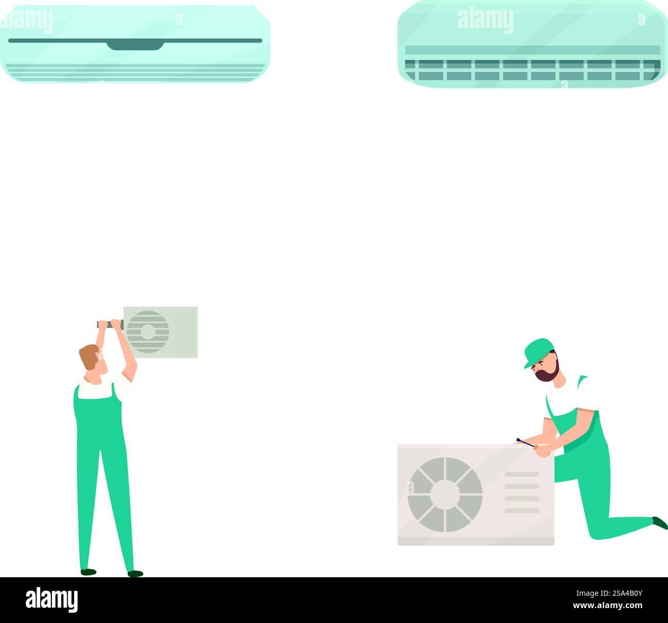 Collection of flat design air conditioning service and installation ...