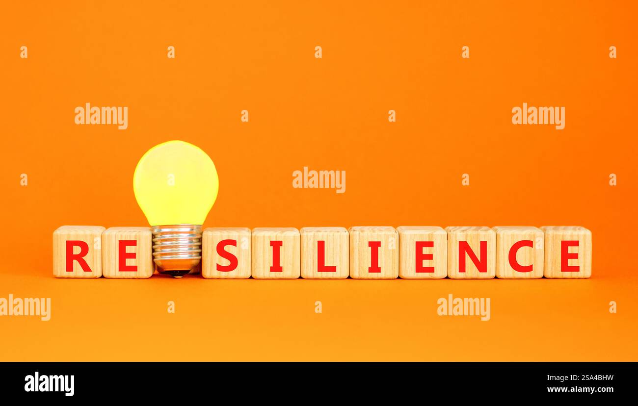 Resilience symbol. Concept word Resilience on beautiful wooden blocks ...