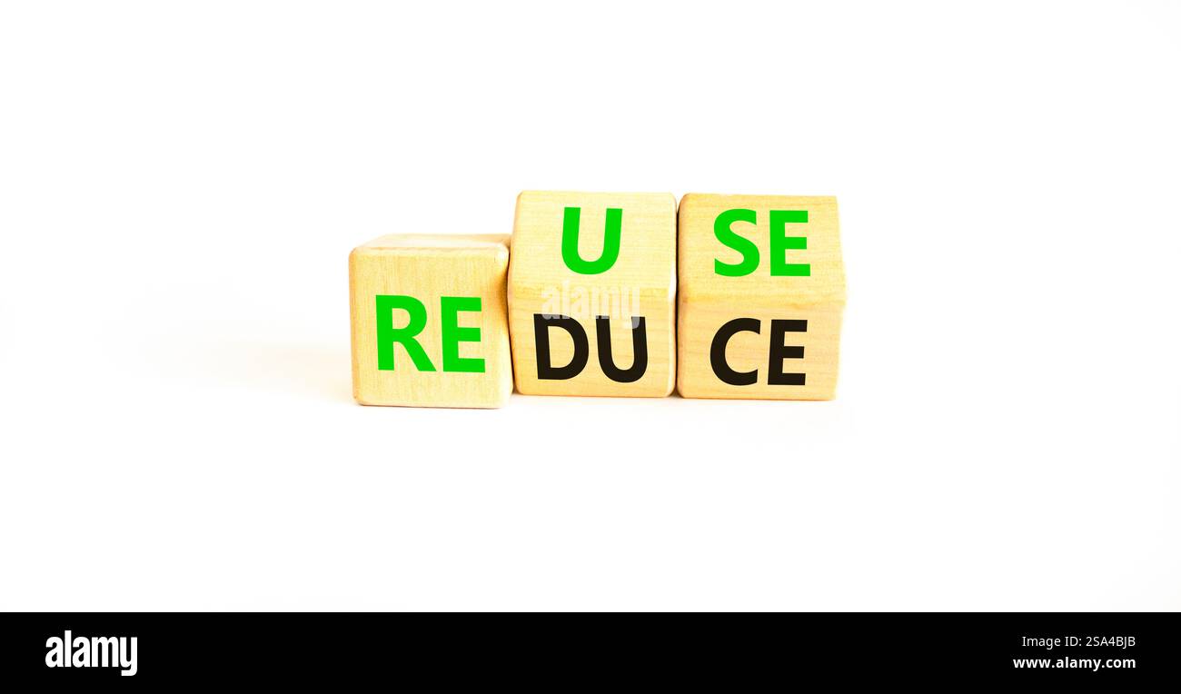 Reuse or reduce symbol. Concept words Reuse Reduce on wooden block ...
