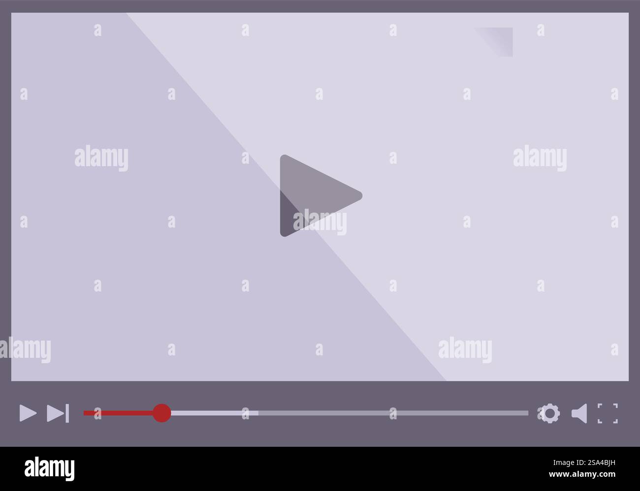 Video player is paused displaying a play button with a progress bar and ...
