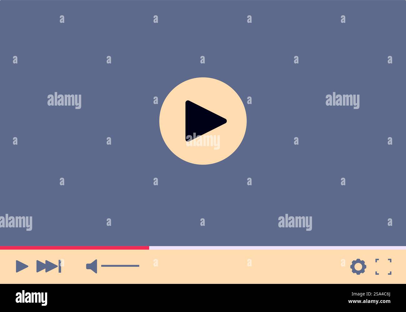 Video player is showing streaming bar interface with play button for ...