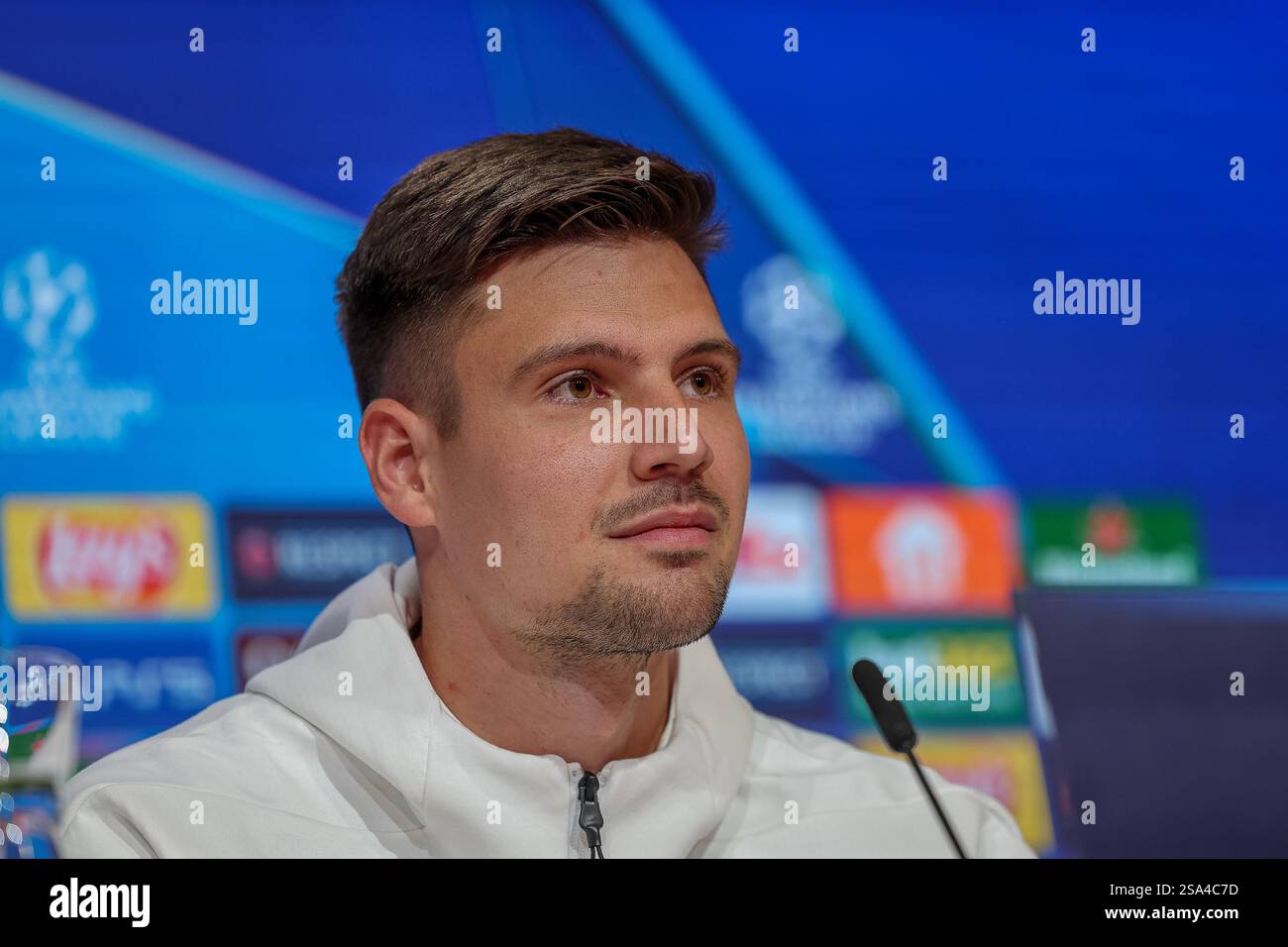 Dominik Takac (SK Slovan Bratislava, #71) bei der Pressekoferenz, GER ...