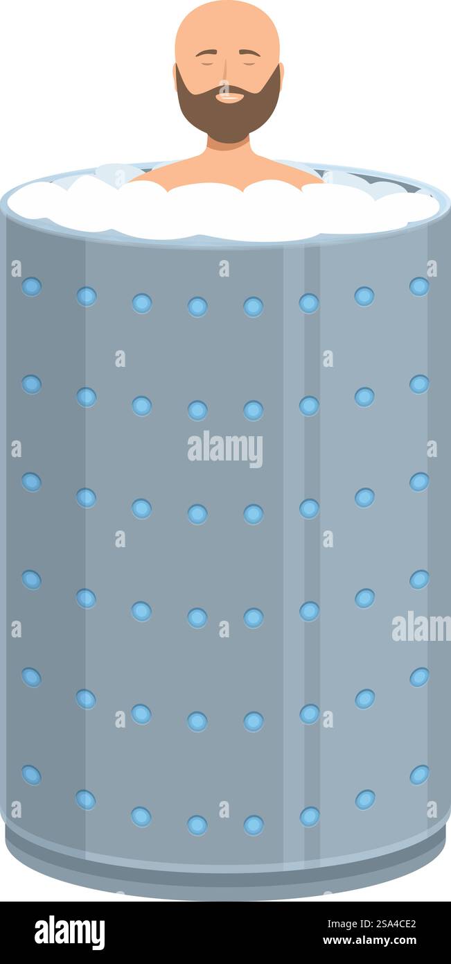 Man is taking a cryotherapy session, enjoying the health benefits of ...