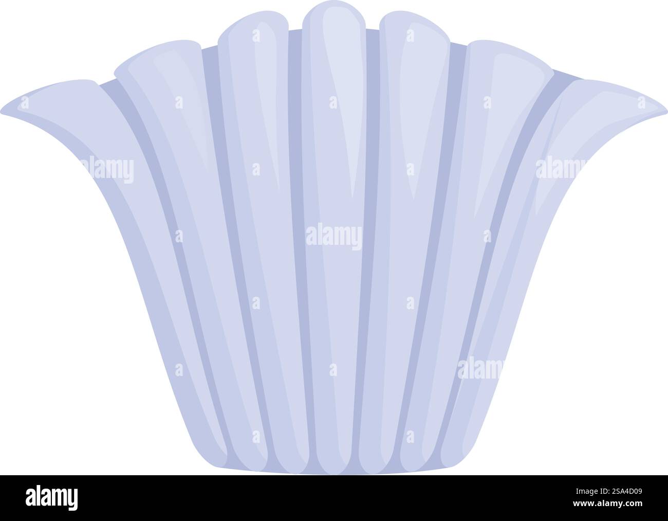 Blue pleated fabric forming a modern ceiling lamp shade, isolated on a ...