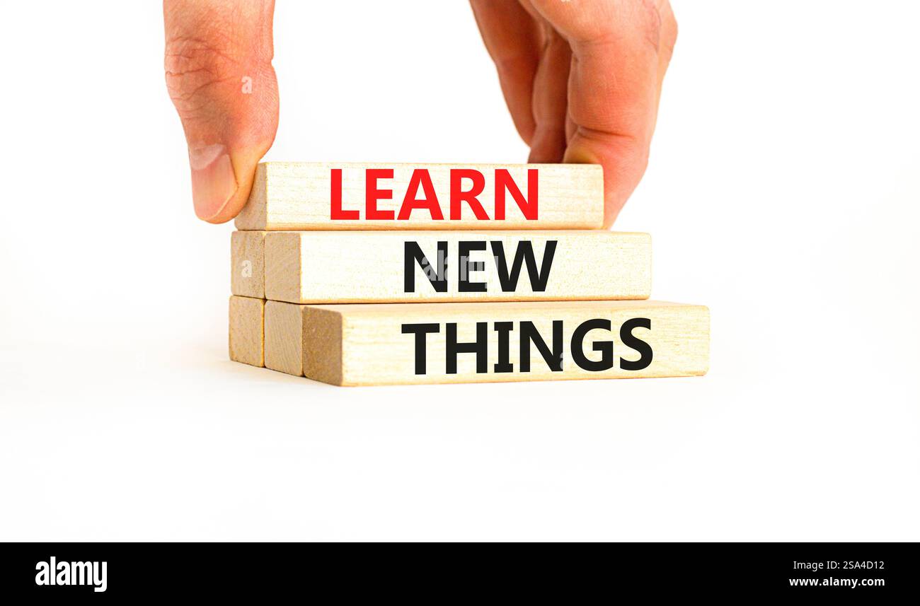 Learn new things symbol. Concept words Learn new things on beautiful ...