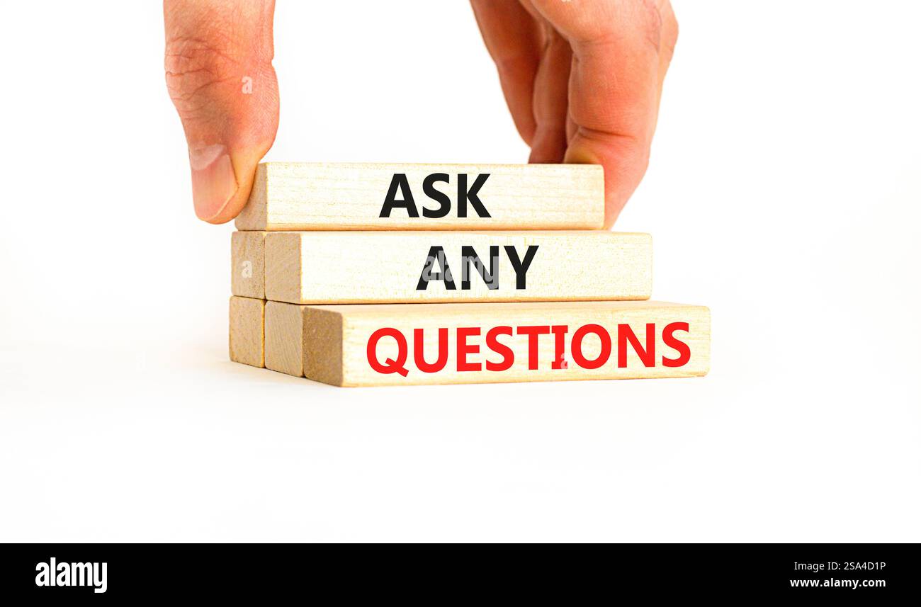 Ask any questions symbol. Concept words Ask any questions on beautiful ...
