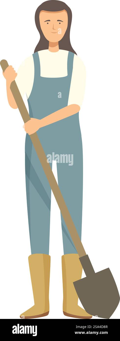 Female farm worker standing Cut Out Stock Images & Pictures - Alamy