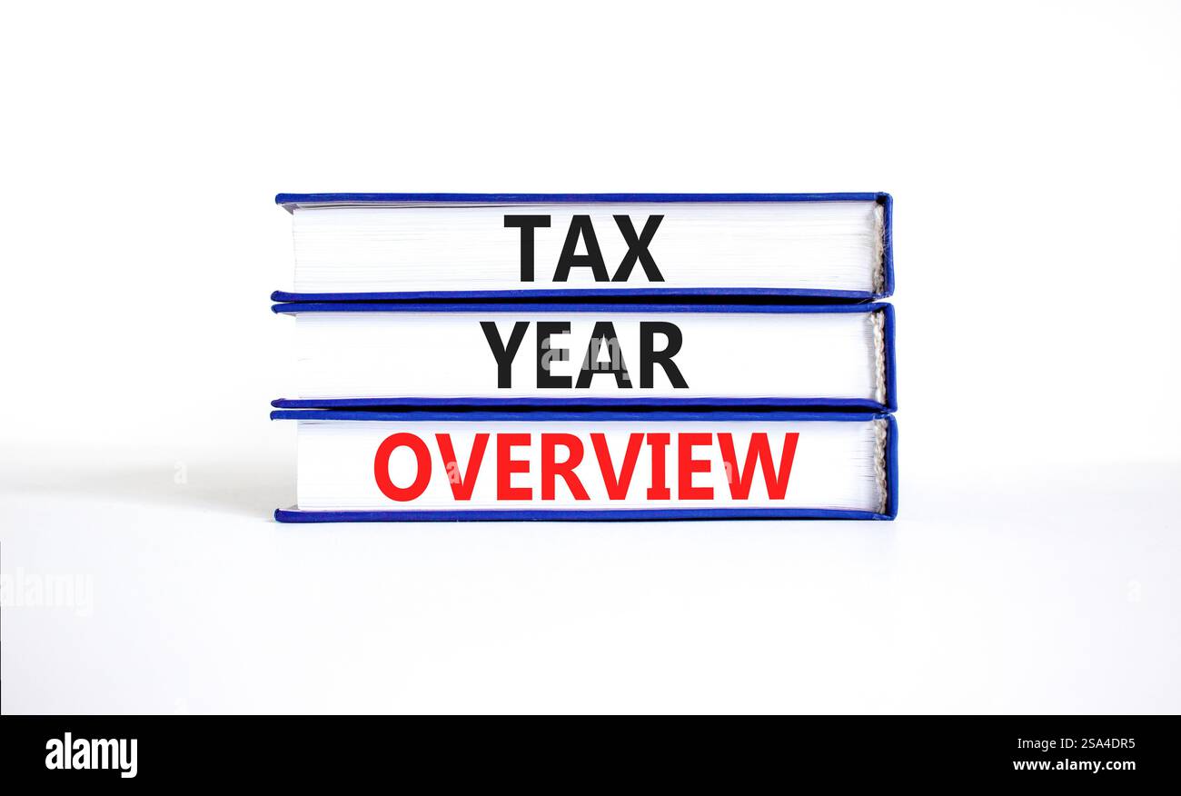 Tax year overview symbol. Concept words Tax year overview on beautiful ...