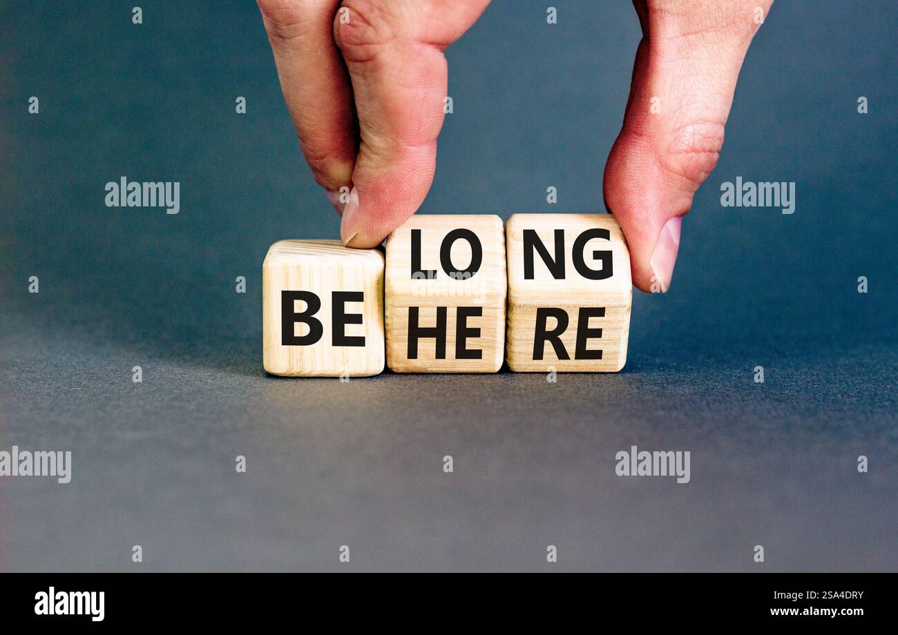 Belonging and belong symbol. Concept words Be here Belong on beautiful ...