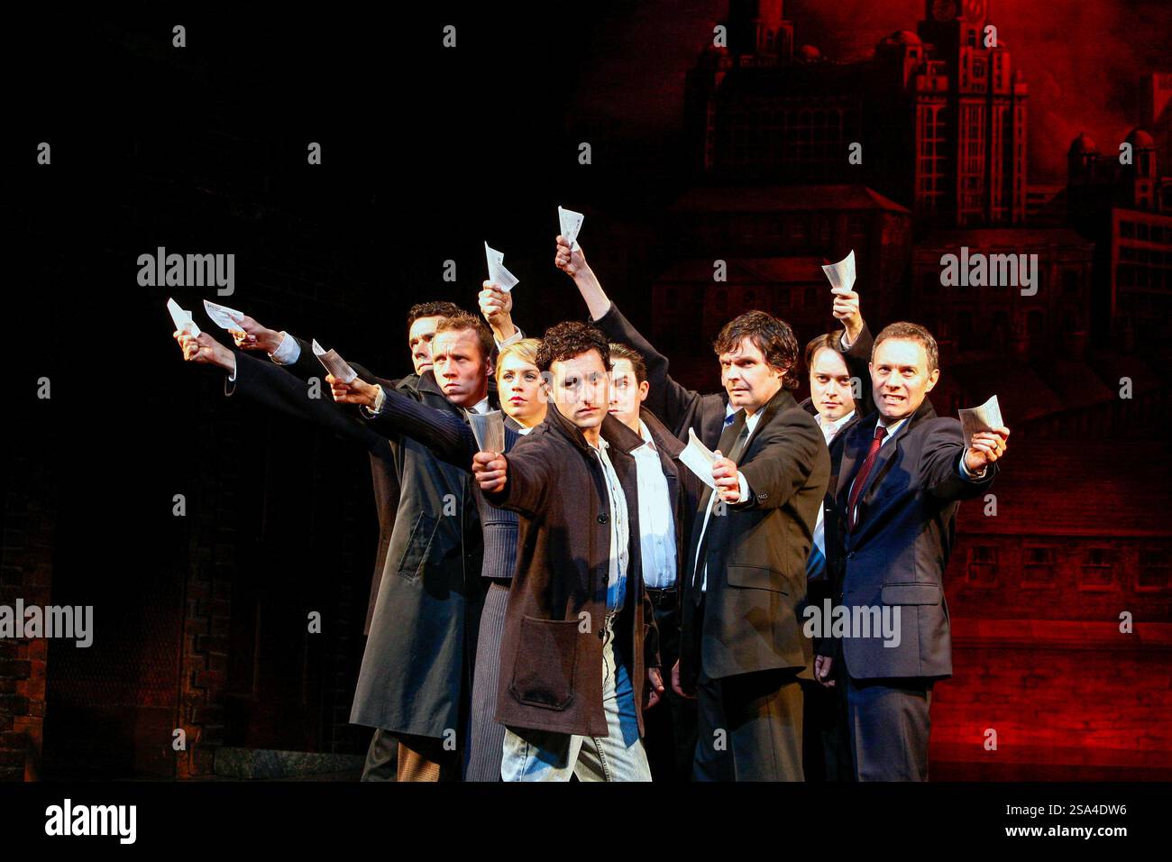 front centre: Antony Costa (Mickey) in BLOOD BROTHERS at the Phoenix ...