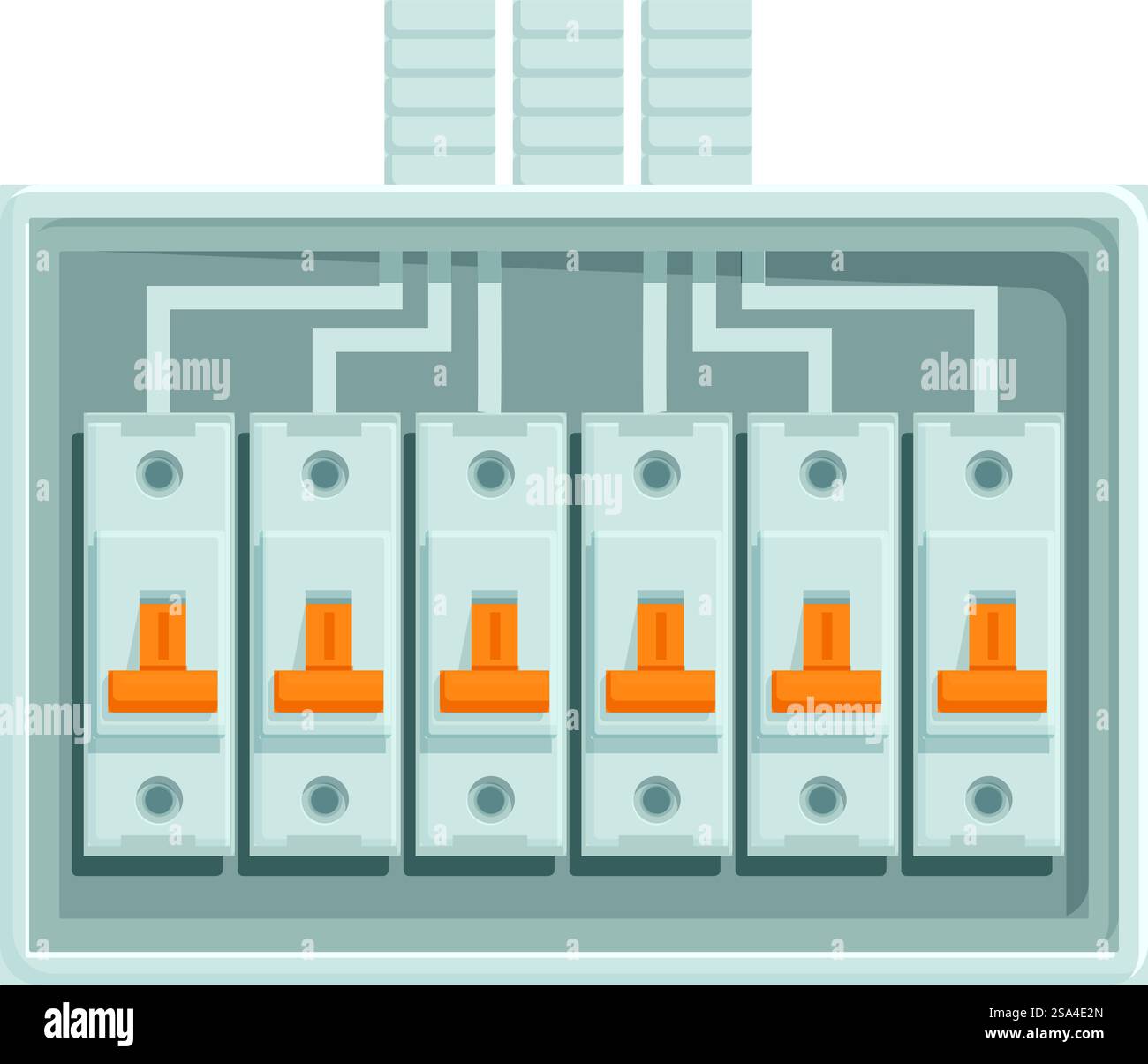 Electrical panel is distributing electricity through six circuit ...