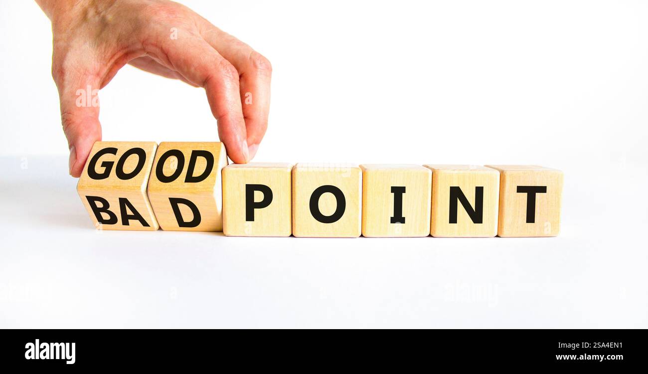 Good or bad point symbol. Concept words Good point Bad point on ...