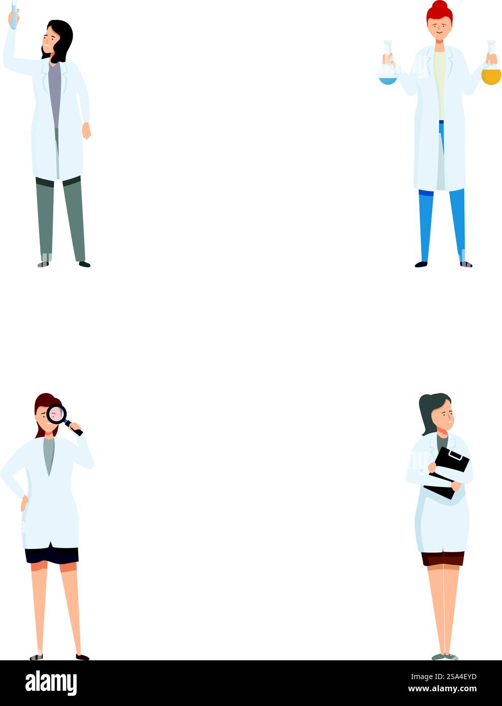 Collection of cartoon scientists in various poses, illustrating ... Collection of cartoon scientists in various poses, illustrating ...