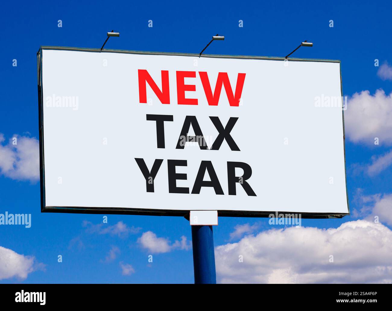 New tax year symbol. Concept words New tax year on beautiful big white ...
