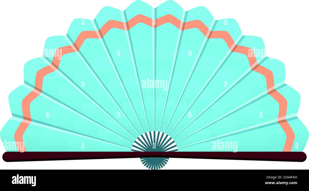 Blue hand fan open, presenting traditional culture object. Blue hand ...